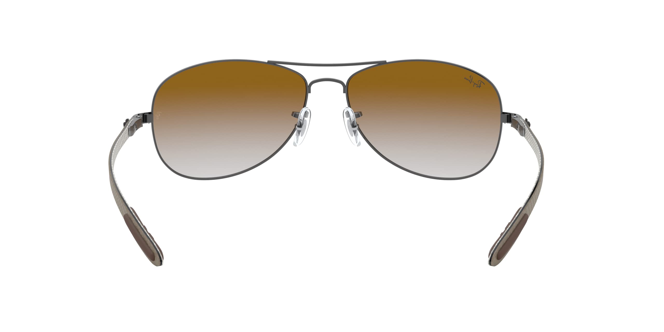 Ray-Ban RB8301 Aviator Sunglasses, Gunmetal/Clear Gradient Brown, 59 mm