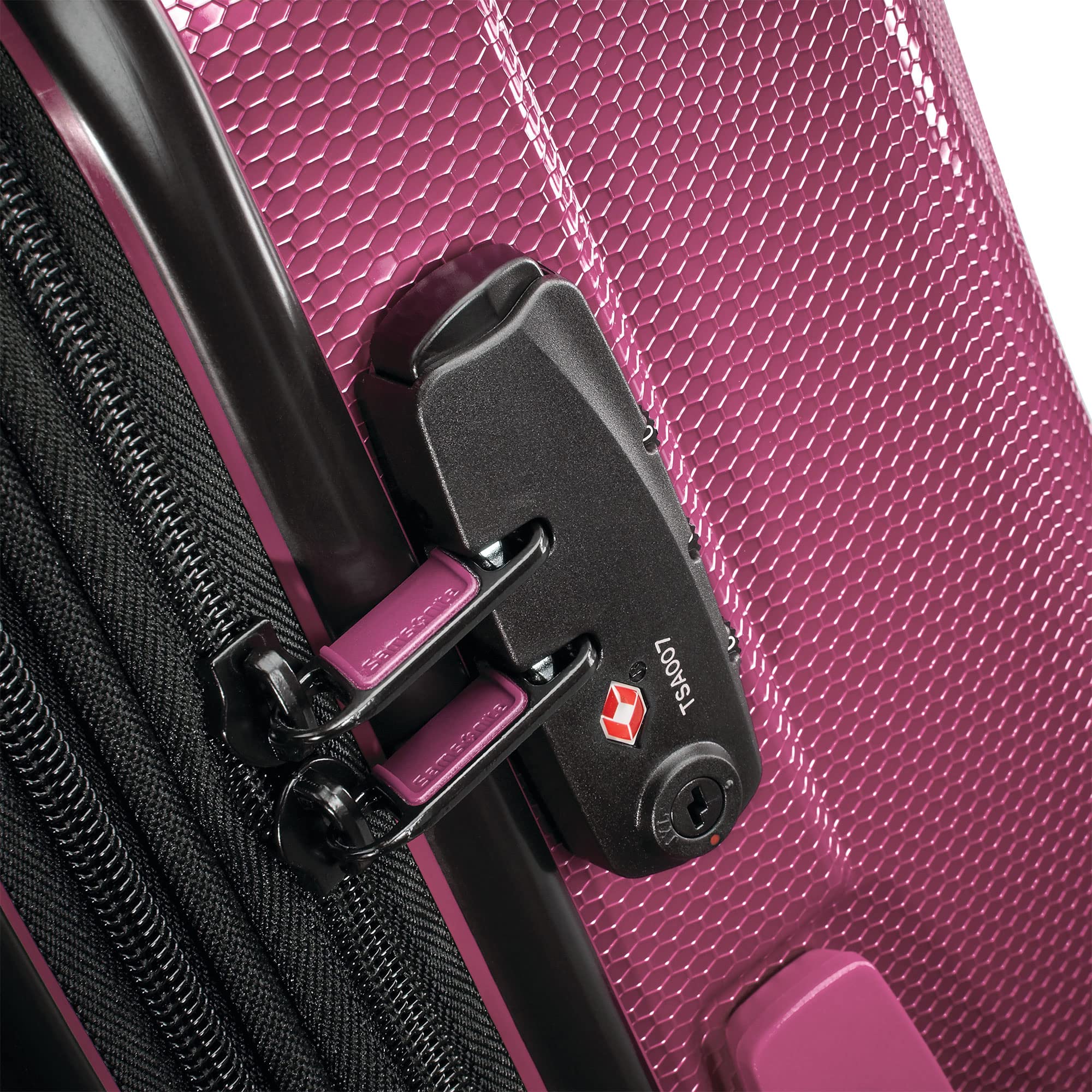 Samsonite SWERV DLX Spinner 4 Wheel 21 Inch Hard Side Travel Suitcase with Side Carry Handle, Telescopic Handle, and TSA Lock, Solar Rose