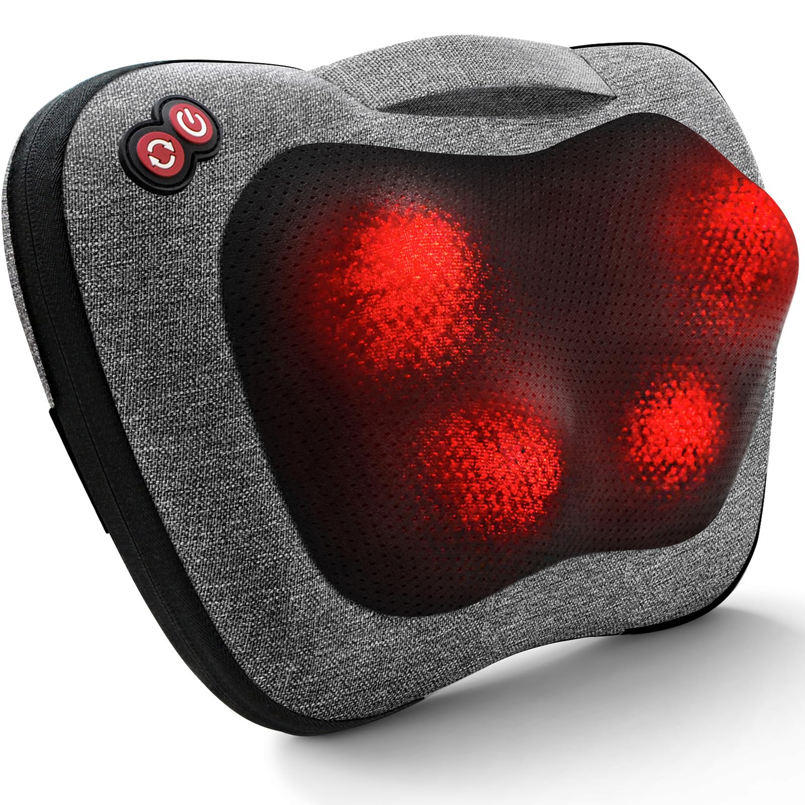 VIKTOR JURGEN Back Massager, Neck Massager with Heat, Massage Pillow Gifts for Men & Women, Electric Shiatsu Back Massager, Deep Kneading Shoulder Massager for Full Body Muscle,Massage at Home, Car