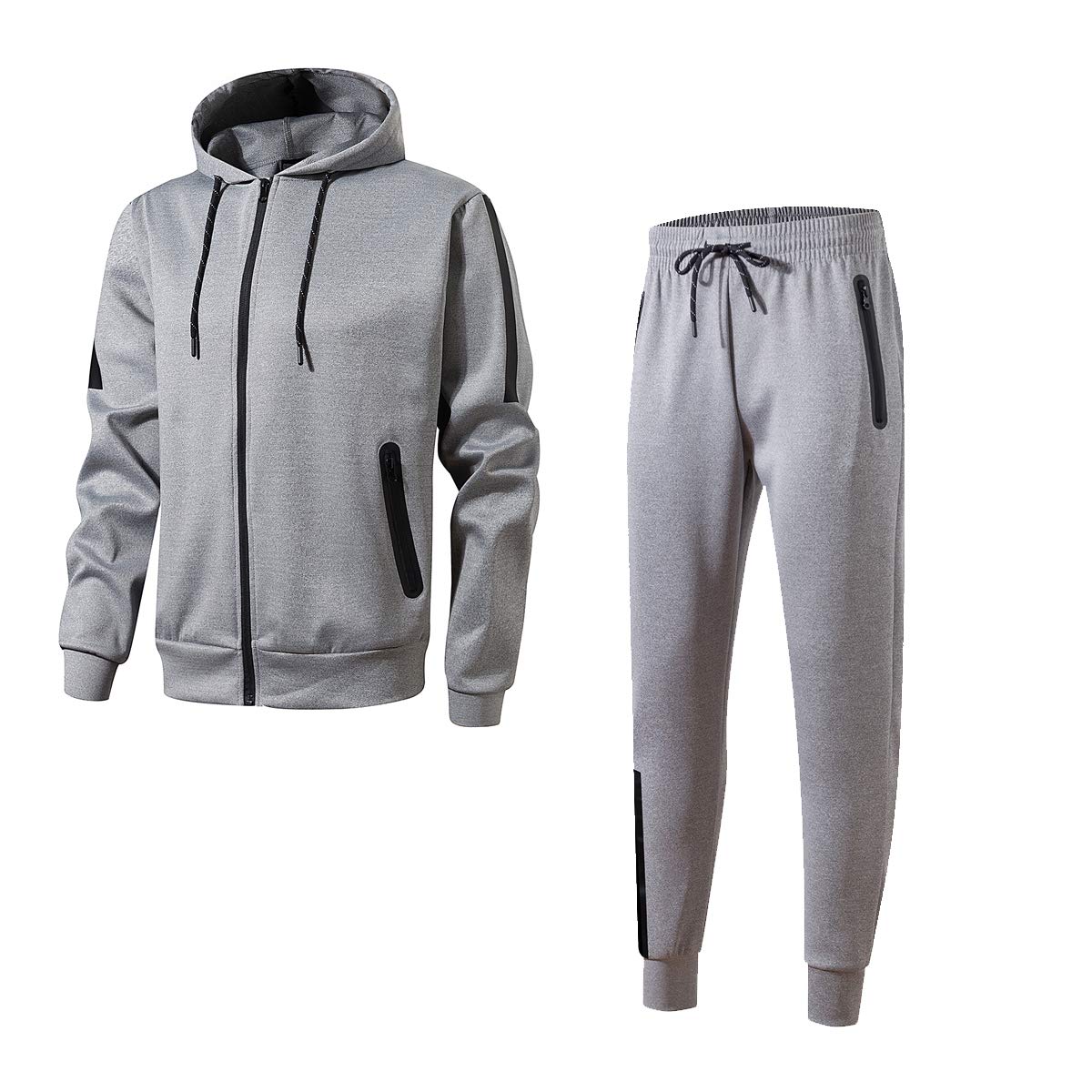URBEX Men's Athletic Tracksuits Long Sleeve Hoodie Sweatsuits for Men 2 Piece Sets Full Zip Jogging Suits Jackets and Pants(LG-L)