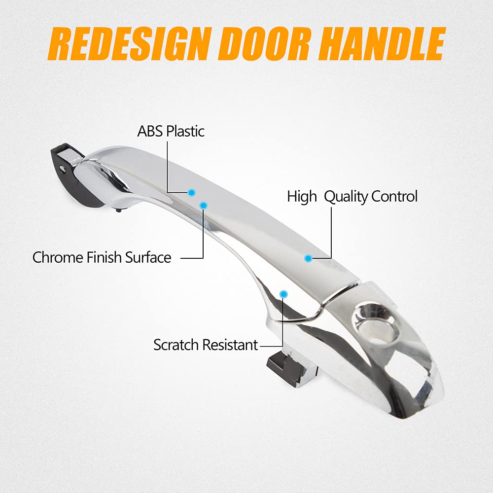 RANSOTO 4PCS 4589009AH Outside Exterior Door Handle Set Compatible with 2005-2010 Chrysler 300 300C, 2005-2008 Dodge Magnum, 2006-2010 Dodge Charger Replace CH1310142 5065801AG