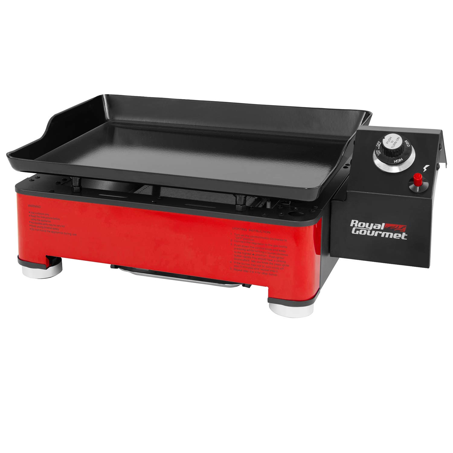 Royal Gourmet 23 Inch Outdoor Portable Flat Top Grill Table Top Propane Gas Mini Griddle Grill on Clearance Prime for Camping Cooking, Tailgating, PD1202R