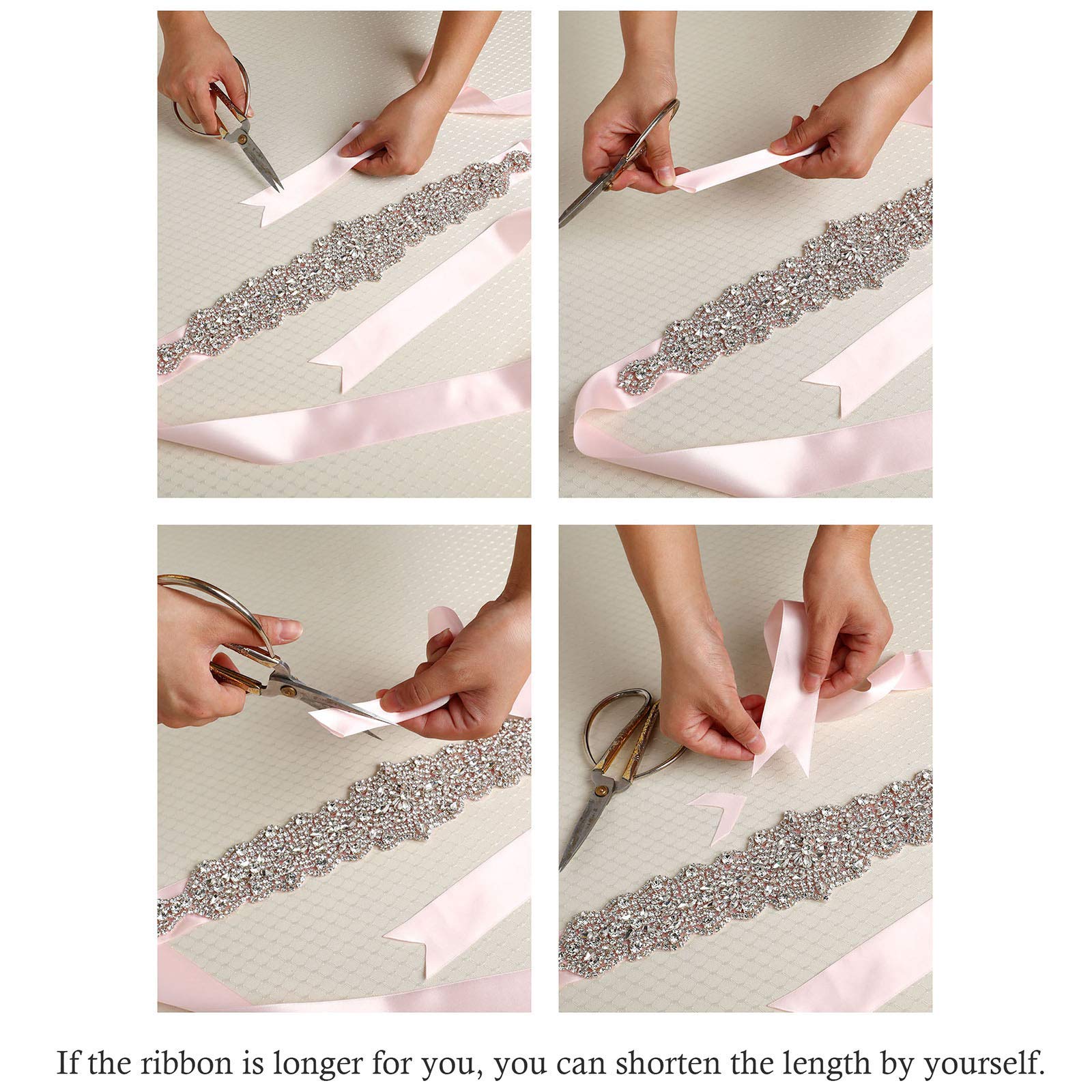 SWEETV Rhinestone Bridal Belt Bridesmaid Sash Crystal Wedding Belt for Dress Evening Gown,Silver