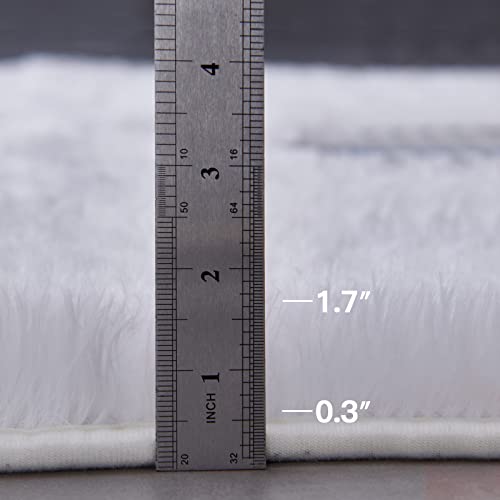 TABAYON Shaggy White Rug, 2x3 Area Rugs for Living Room, Anti-Skid Extra Comfy Fluffy Floor Carpet for Indoor Home Decorative
