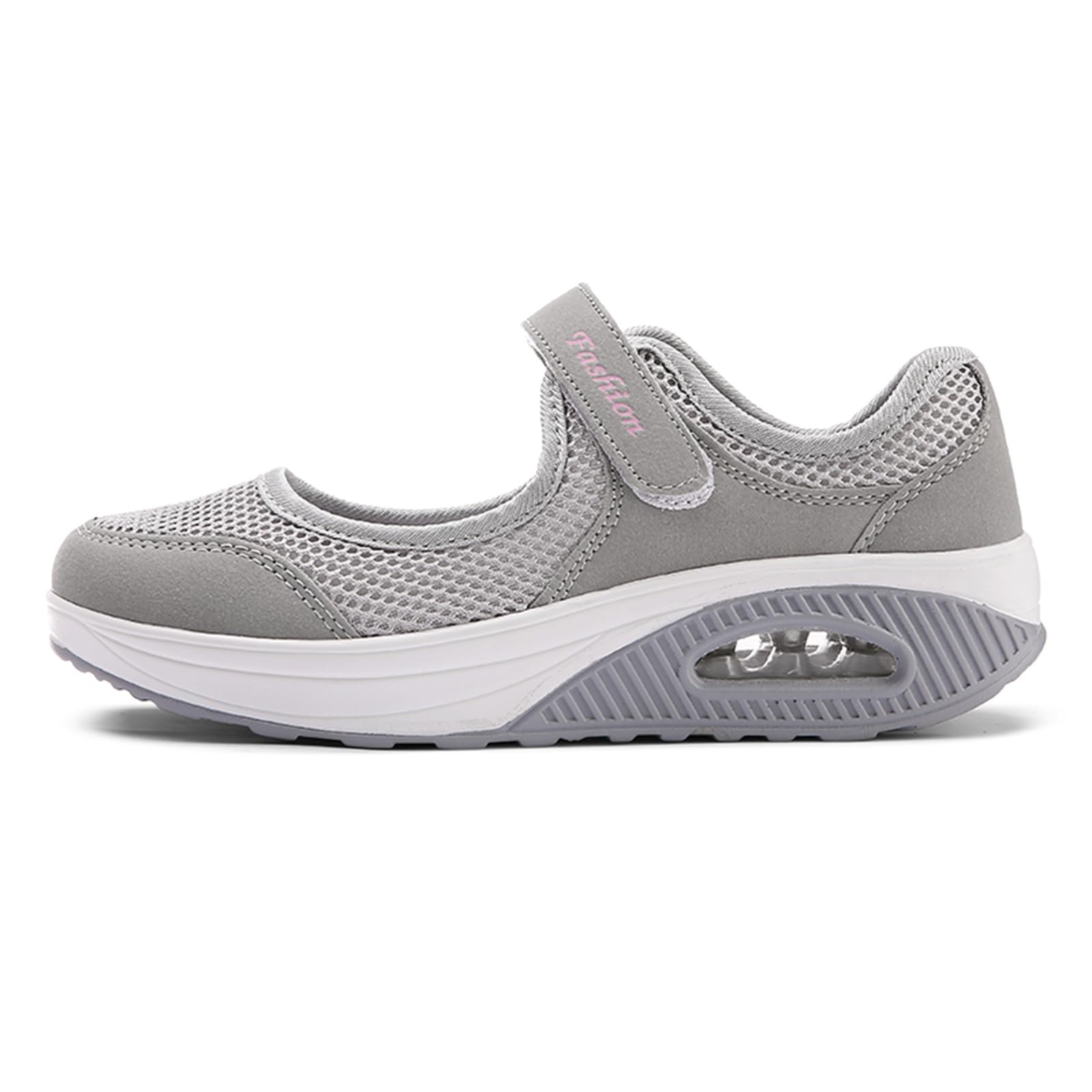 Women's Comfortable Working Nurse Shoes Non-Slip Adjustable Breathable Walking Buffer Fitness Casual Nursing Orthotic Lightweight Shoes Arthritis Diabetes Heel Pain Grey