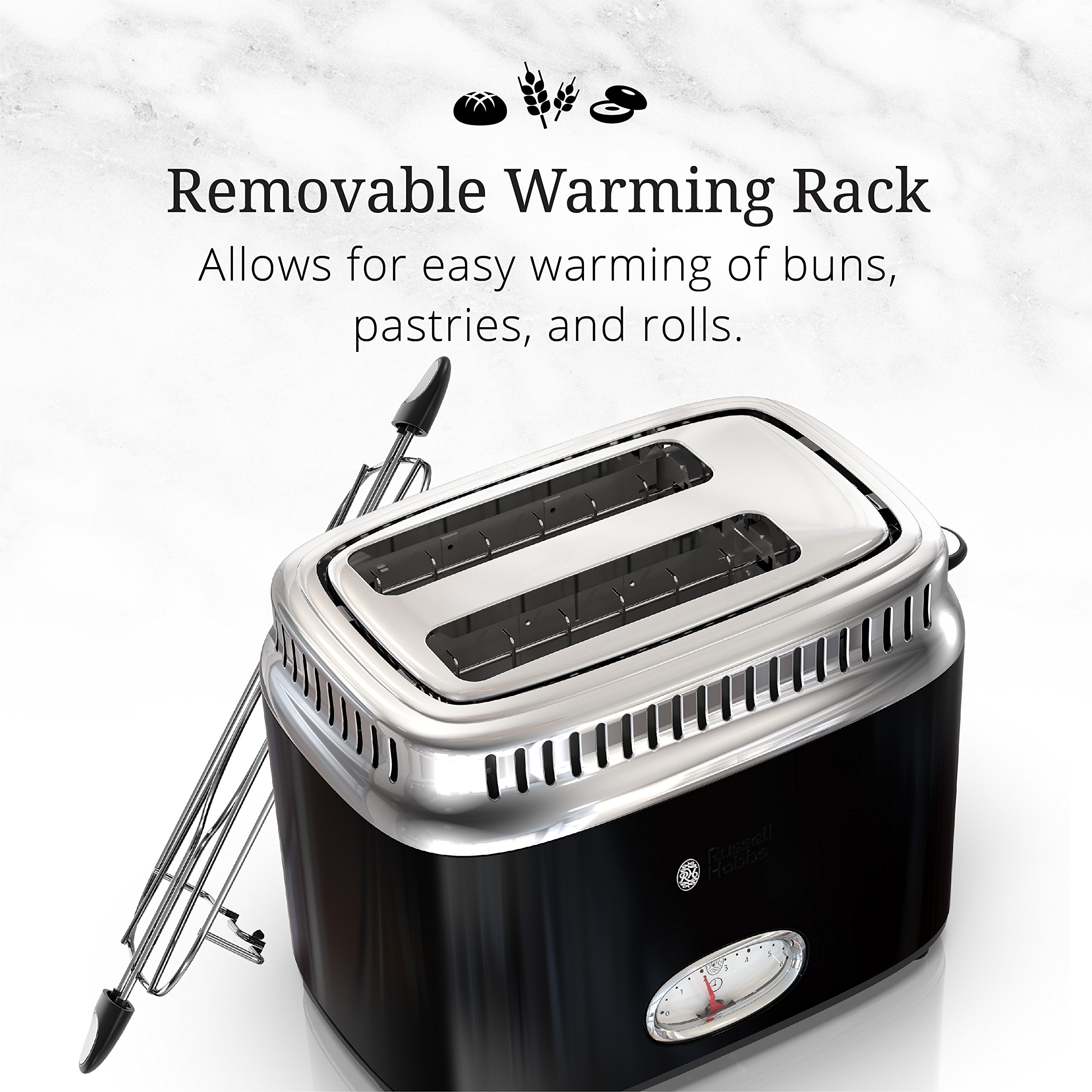 Russell Hobbs TR9150BKR 2-Slice Toaster, Black