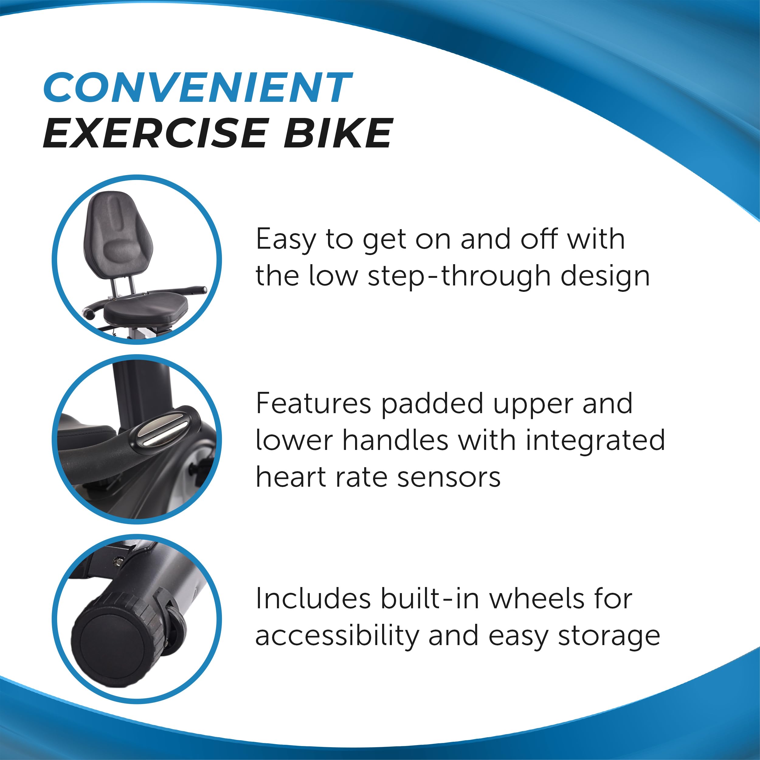 Stamina Elite Total Body Recumbent Bike with Arm Workout - Recumbent Cross Trainer with Smart Workout App for Home Workout - Up to 250 lbs Weight Capacity
