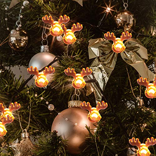 SOLUSTRE 1Pc Copper Wire Light String Battery Operated Fairy Lights Christmas Light Decorations Christmas Tree Ornaments Christmas elk Light LED Christmas Lights Plastic Icicle