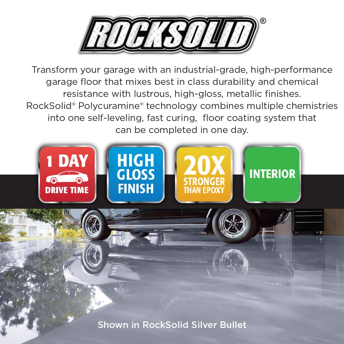 Rust-Oleum 286894 Rocksolid Metallic Garage Floor Coating, 2.18 Quarts (Pack of 1), Copper Pot, 70 Fl. Oz