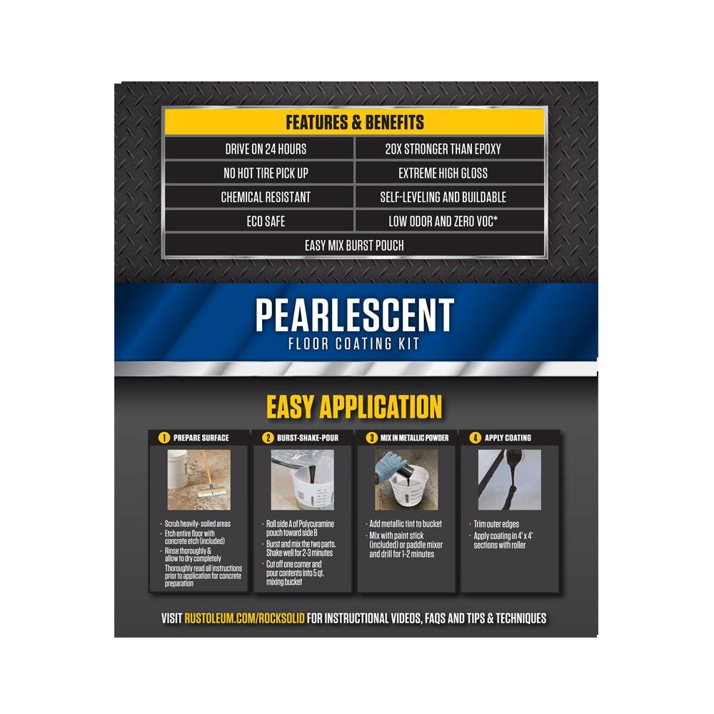 Rust-Oleum 306324 RockSolid Pearlescent 1 Car Garage Floor Coating Kit, Cabernet