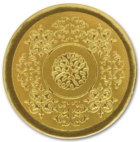 Round Medallion Seals, Embossed Gold Foil -25 Count- 1 Inch, Elegant, and Adhere Well