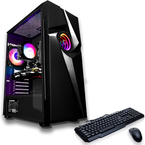 SAAV T102 Gaming PC Desktop Computer Tower Prebuilt with Intel Core i7 2.8GHz, 16GB RAM, GeForce GTX 1660 Super 6GB GDDR6, 1TB SSD, RGB Fans, WiFi 6, Bluetooth, Windows 10, Mouse & Keyboard - Black