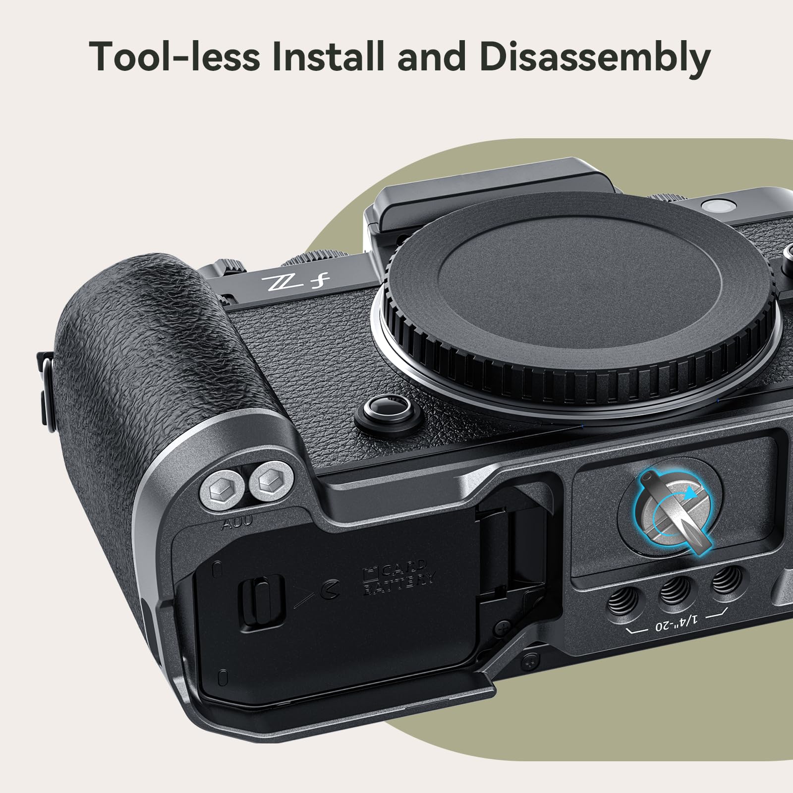 SmallRig Z f Handgrip L-Shape Grip for Nikon with Ergonomic Silicone Grip, Built-in Quick-Release Plate for Arca for Quickly Switch on Gimbal/Tripods/Handheld Shooting - 4262