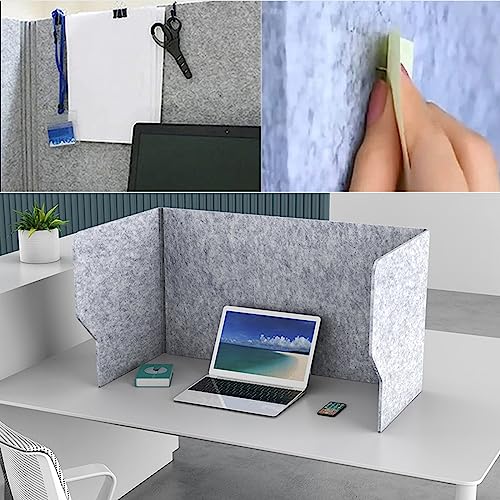 Tabletop Divider Polyester Fiber, Divider Privacy Panel That, 3-Panel Partition Foldable, 60/80/100cm, Thickness 9mm, Privacy Desk Office Divider, Workspace Divider
