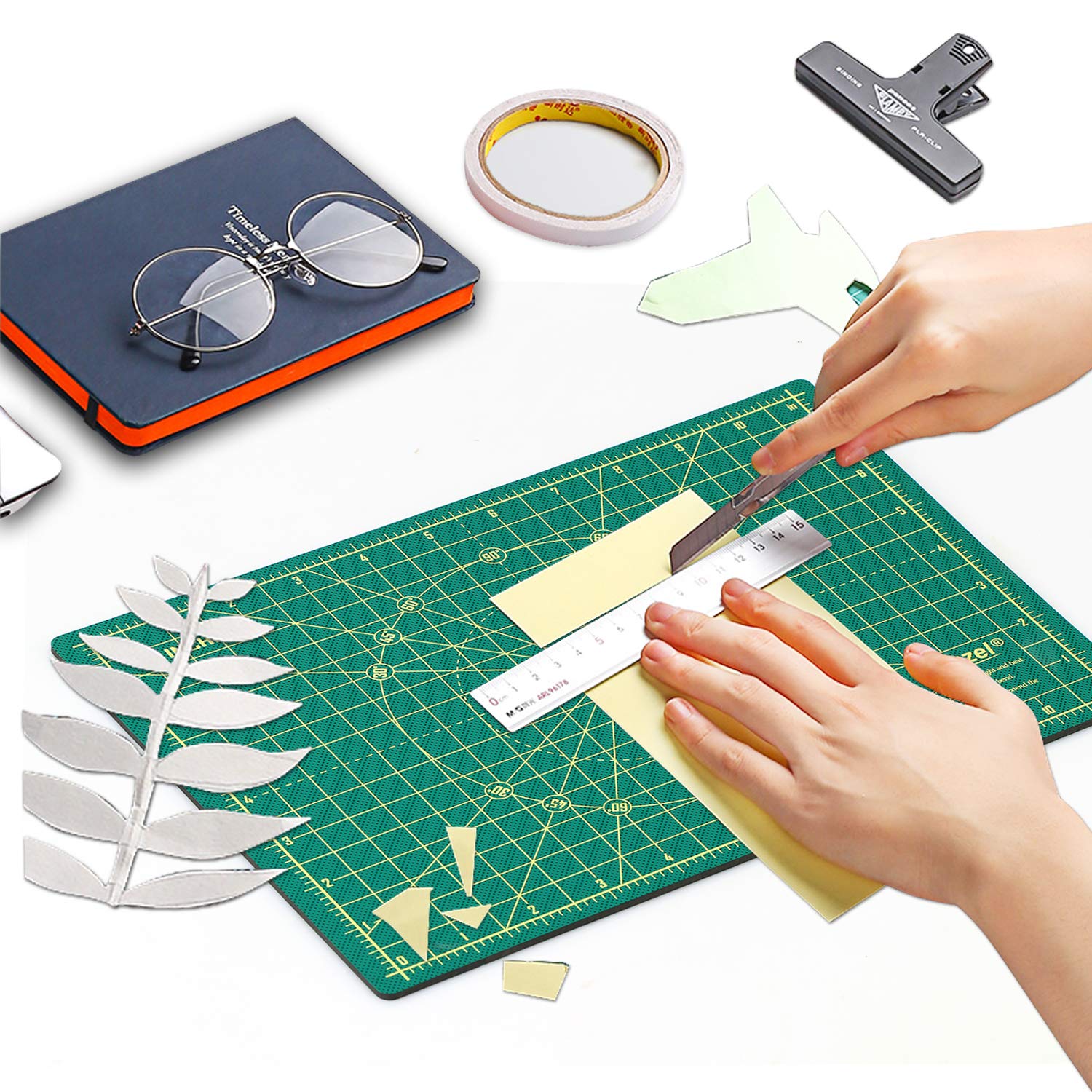 Self Healing Rotary Cutting Mat 9" x 12" inch Double Sided Non-slip PVC Cutting Board for Sewing, Crafts, Quilting, Scrapbooking A4