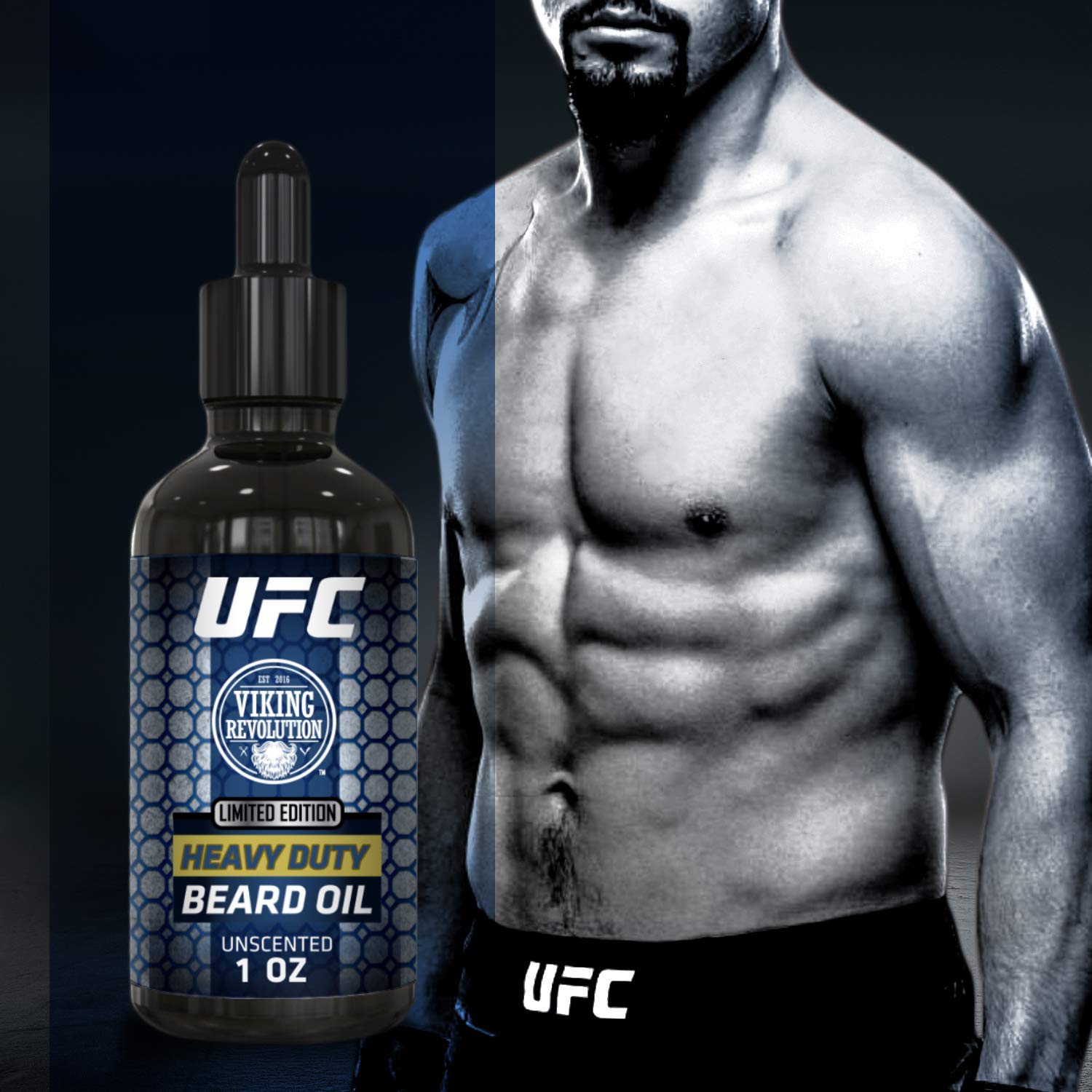 UFC Heavy Duty Beard Oil for Men - All Natural Unscented Argan, Jojoba Oils & Castor Oils - Softens, Smooths & Strengthens Beard Growth - Grooming Beard Conditioner