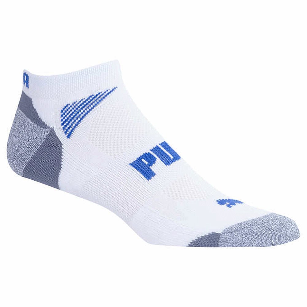 PUMA Men's No show Sport Socks, Moisture Control, Arch Support (8 Pair) (Extended Size - Shoe Size (12-16, Black-White)