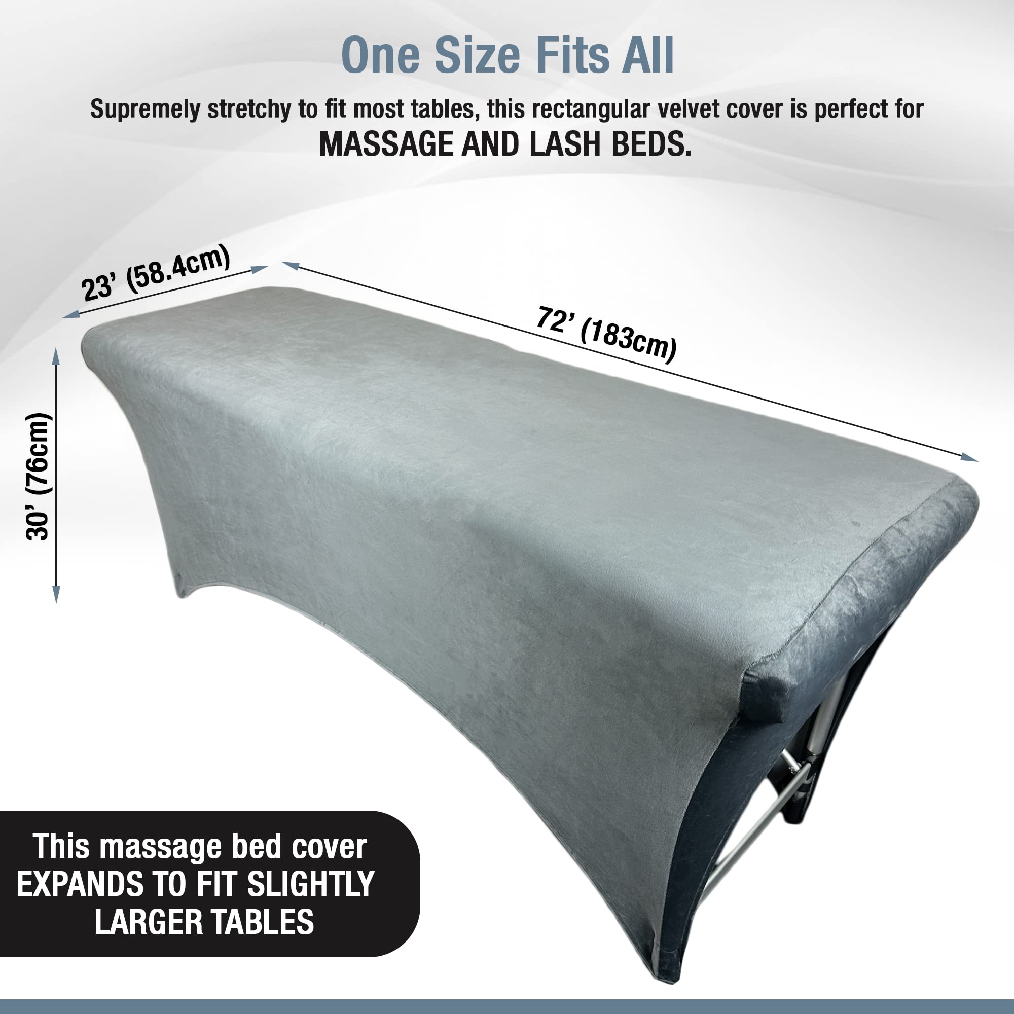 Xolloz Velvet Spa Bed Cover for Lash Extension Bed Lash Bed Cover - Excellent for a Lash Table or Massage Bed (Gray)