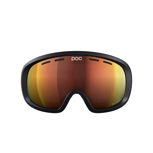 POC, Fovea Mid Clarity Goggles for Skiing and Snowboarding, Uranium Black/Spektris Orange, One Size