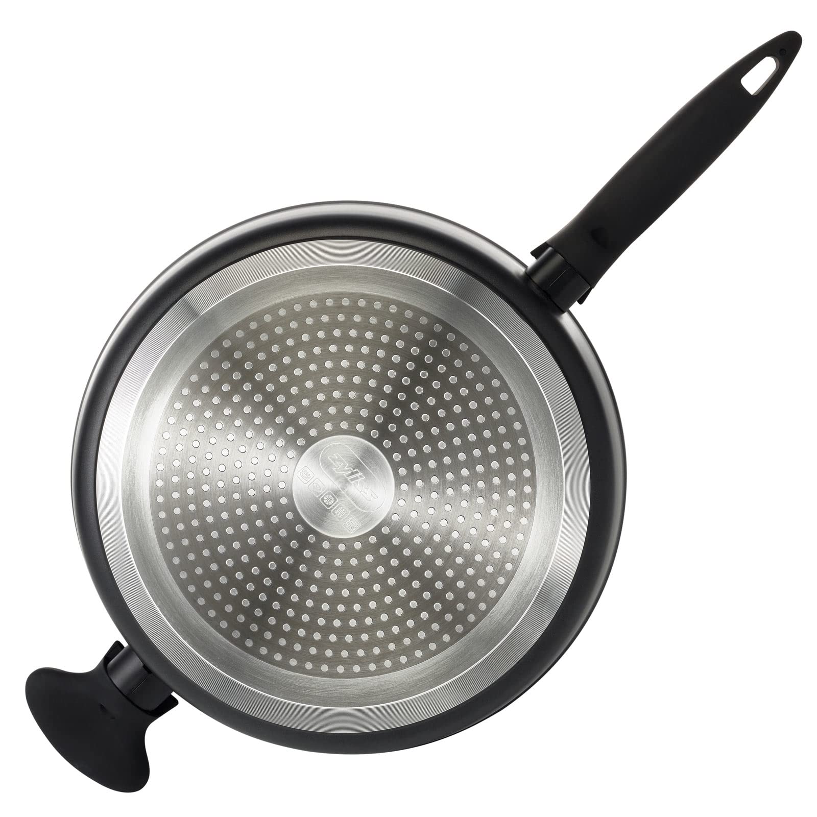 Zyliss Cook Non-Stick Forged Saut茅 Pan with Glass Lid, Aluminium, Black, 53.9 x 29 x 15.6 cm