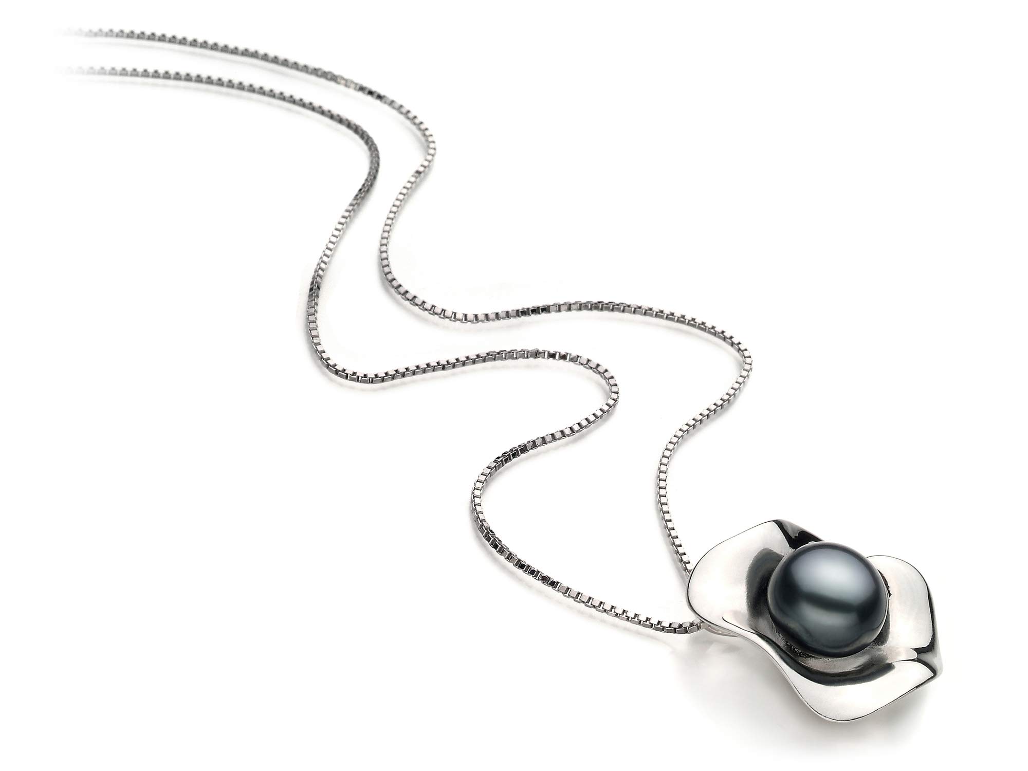 Rocio Black 9-10mm AA Quality Freshwater 925 Sterling Silver Cultured Pearl Pendant For Women