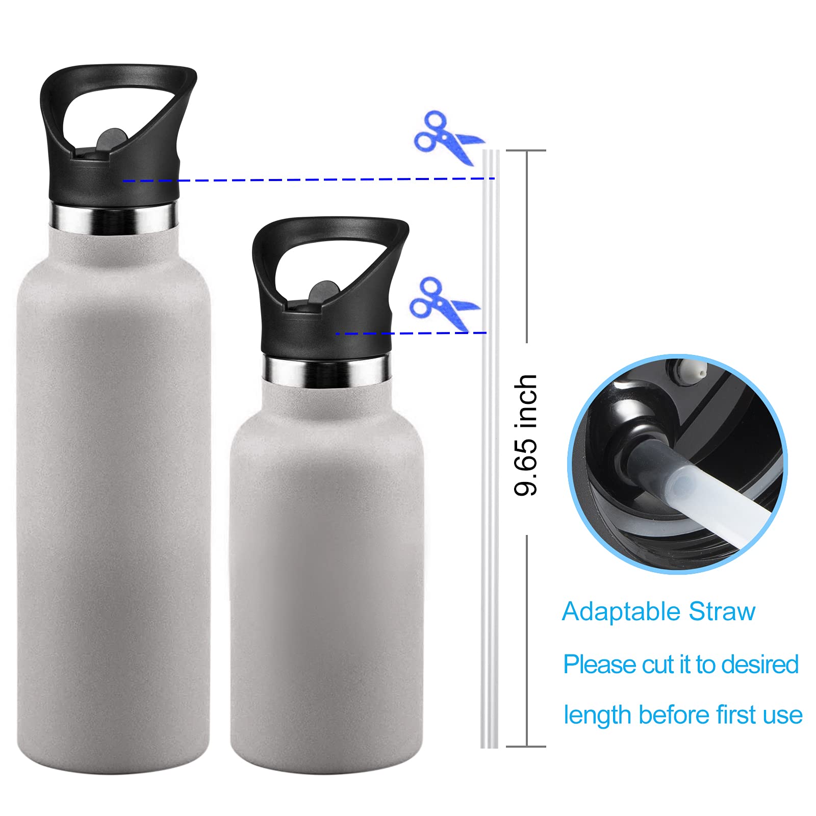 RRegeny Straw Lid for Hydro Flask Standard Mouth,Straw Lid Compatible with Hydroflask Standard Mouth 18 21 24 oz, Top Sport Cap with Fixed Handle for Hydroflask Straw Lid