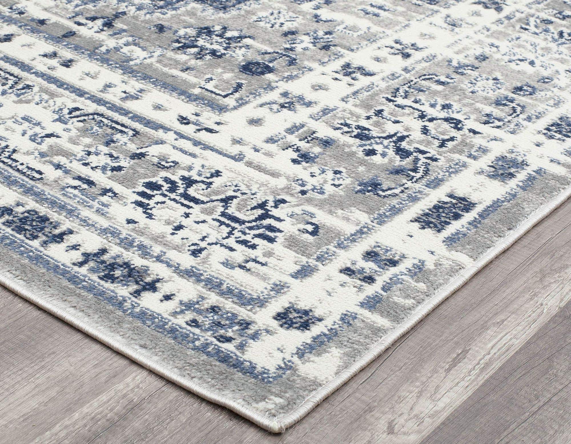Rugs America Gallagher GL55F Inky Sundara Vintage Transitional Blue Distressed Non-Shedding Living Room Bedroom Dining Home Office Area Rug, 5'3"x7'
