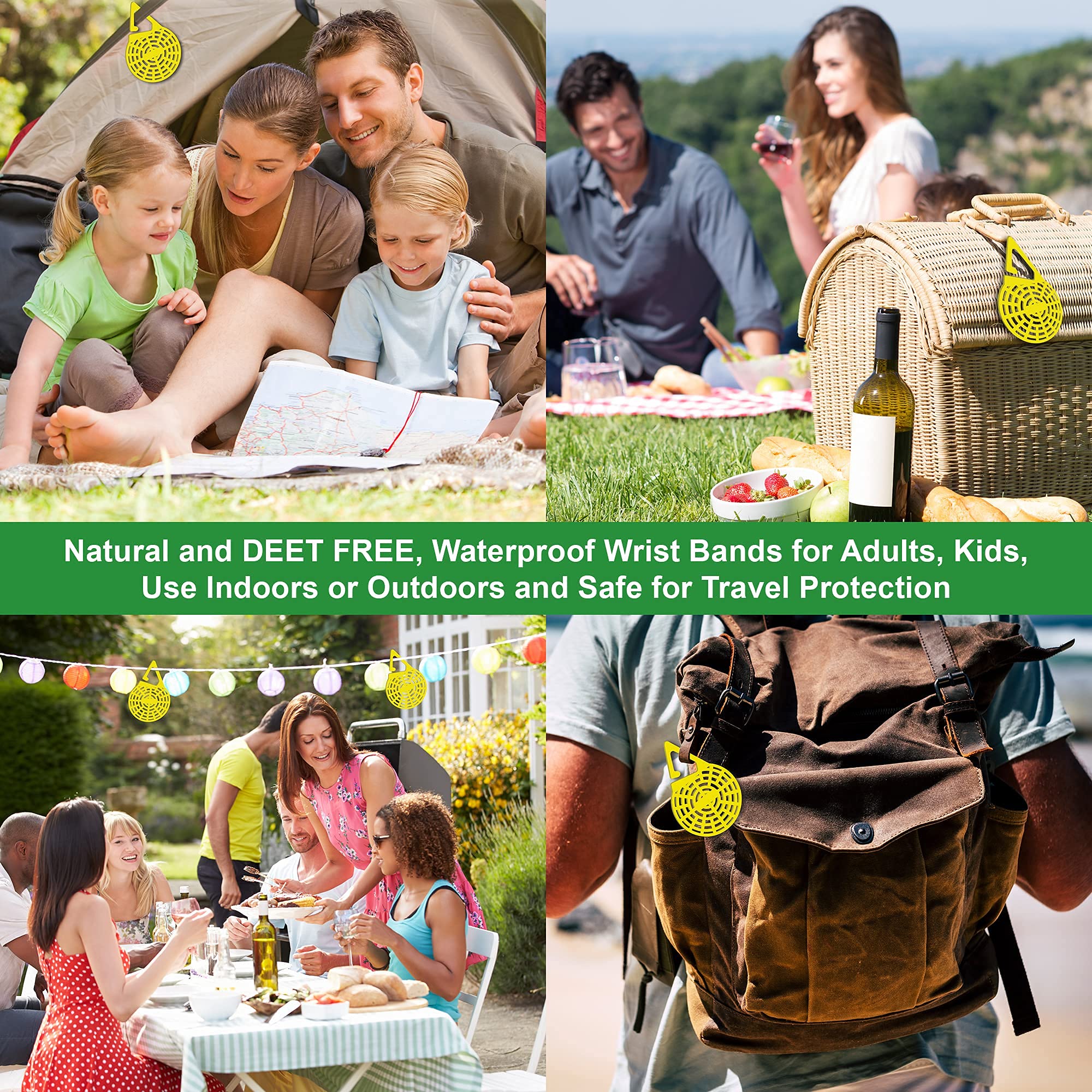 Superband Insect Repelling Hanging Mosquito Eliminator - DEET Free - for Kids and Adults (10 Pack)