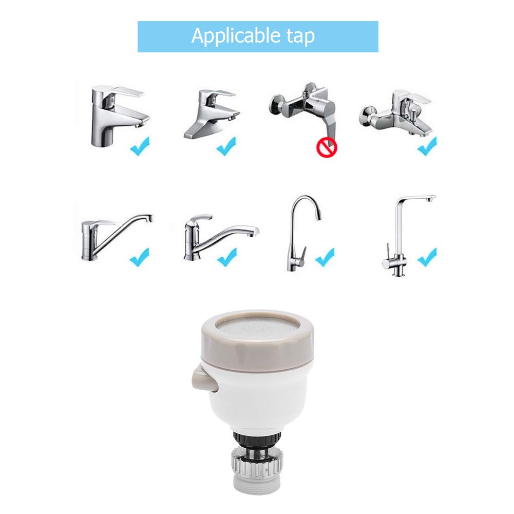 ROSEBEAR Water Filter Tap Flexible Water Saving Faucet Sprayer,360 Degree Rotatable Adjustable Water Sprayer for Kitchen Bathroom Hotel.