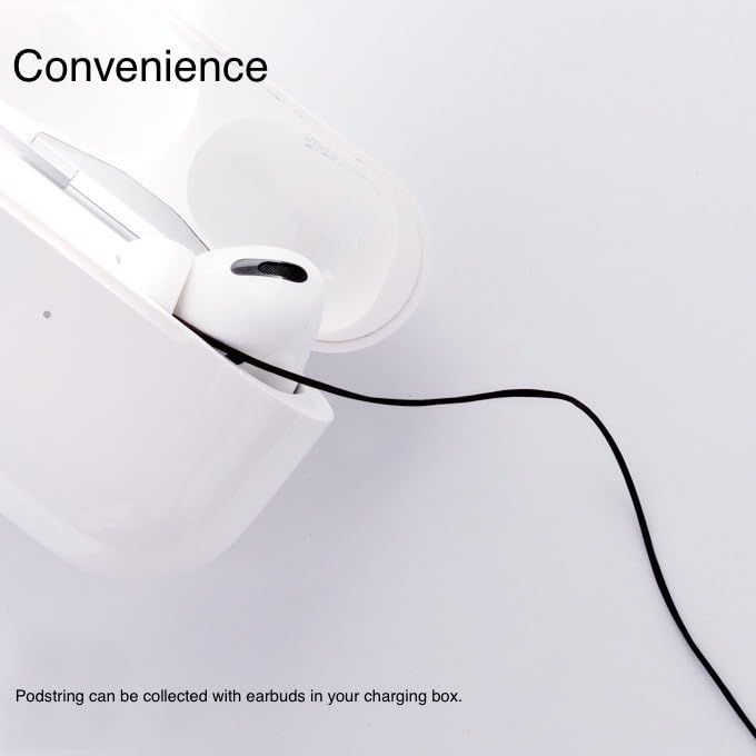 Podstring Anti-lost strap for Airpods Pro 1st generation and wireless in-ear earbuds (only double ear, not for Airpods Pro 2nd & 3rd) (white)