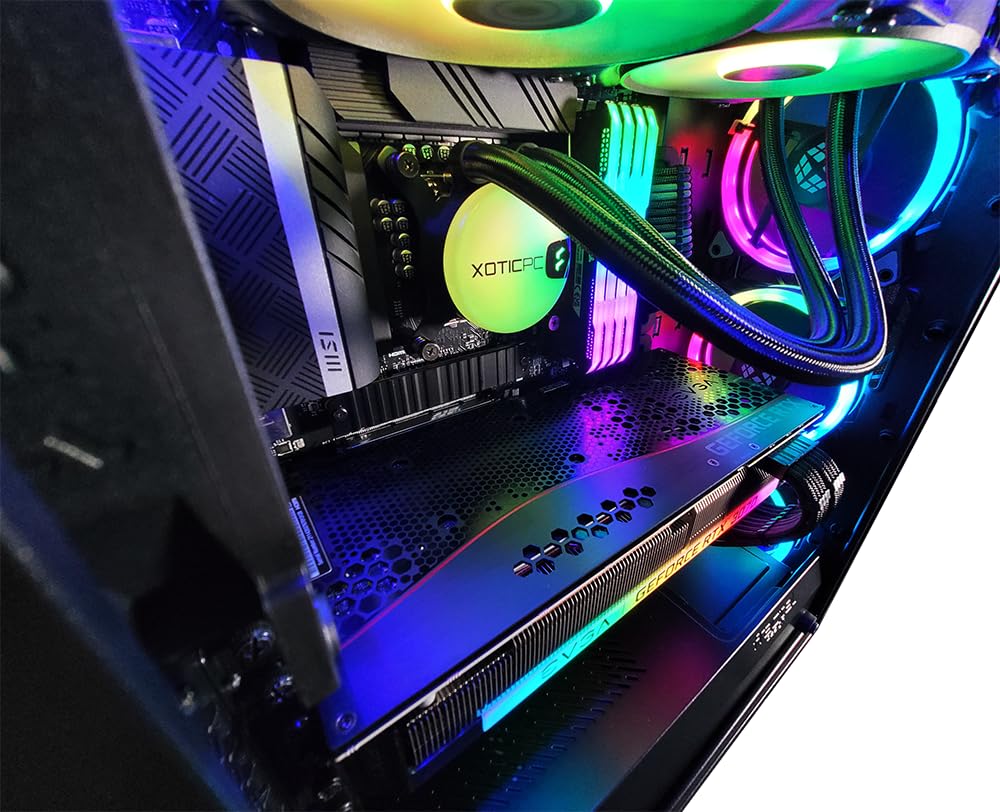 XOTICPC Meshify C Desktop (AMD Ryzen 9 7900X 12-Core 5.6GHz Turbo, 64GB DDR5, 2TB NVMe SSD, RTX 4070 12GB, Win 11H, Wi-Fi 6E) Gaming and Entertainment Liquid Cooled PC