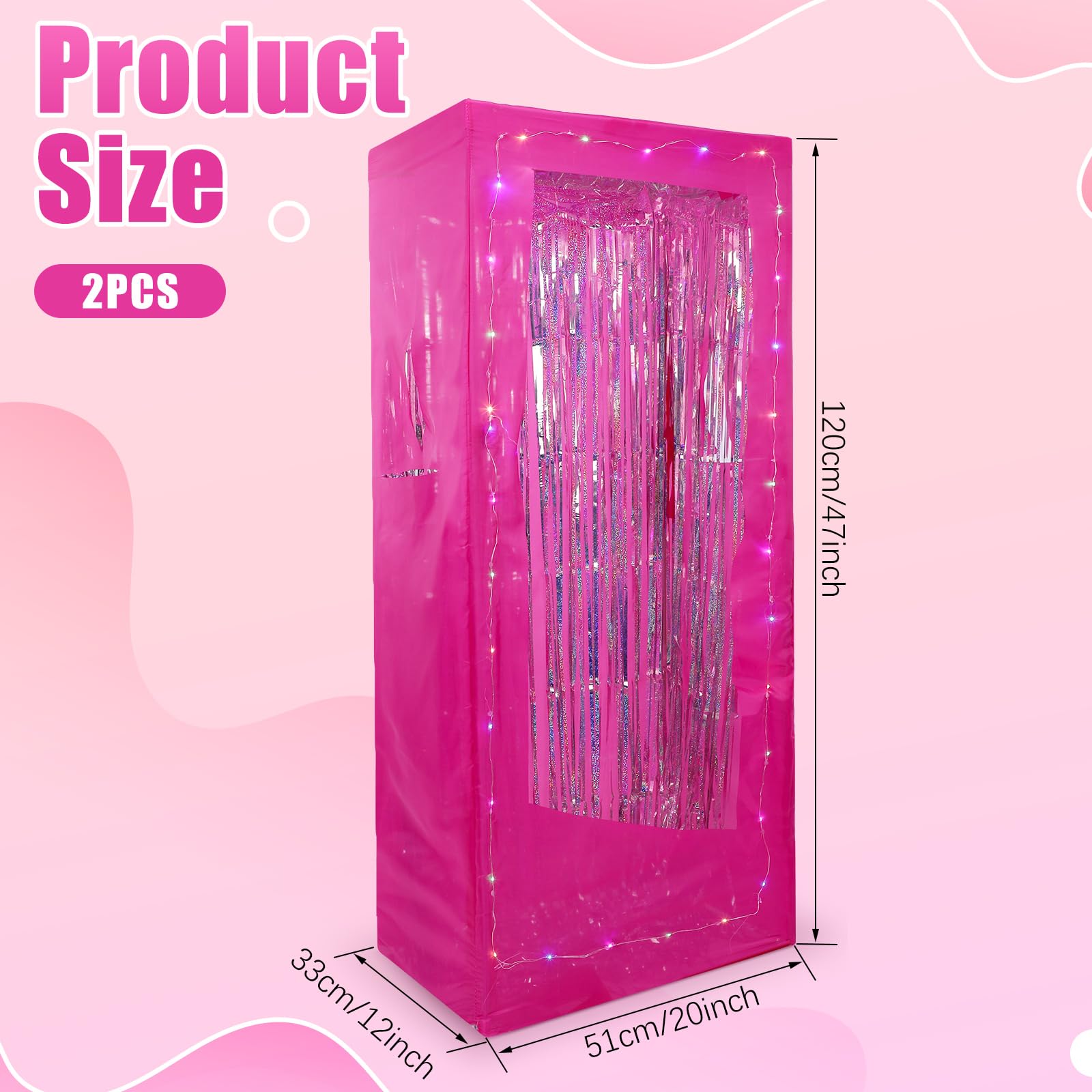 Poen 2 Pcs Adult Women Halloween Costumes Doll Box Accessory for Halloween Parties, Wrinkle and Shrink Resistant Polyester (Pink)