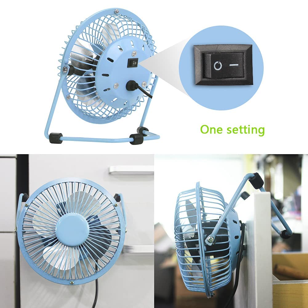 TAEPKY 4'' USB Desk Personal Fan,USB Powered Portable Fan, Mini USB Desk Table Fan, Mini Table Fan for Office Desk Bedroom Home