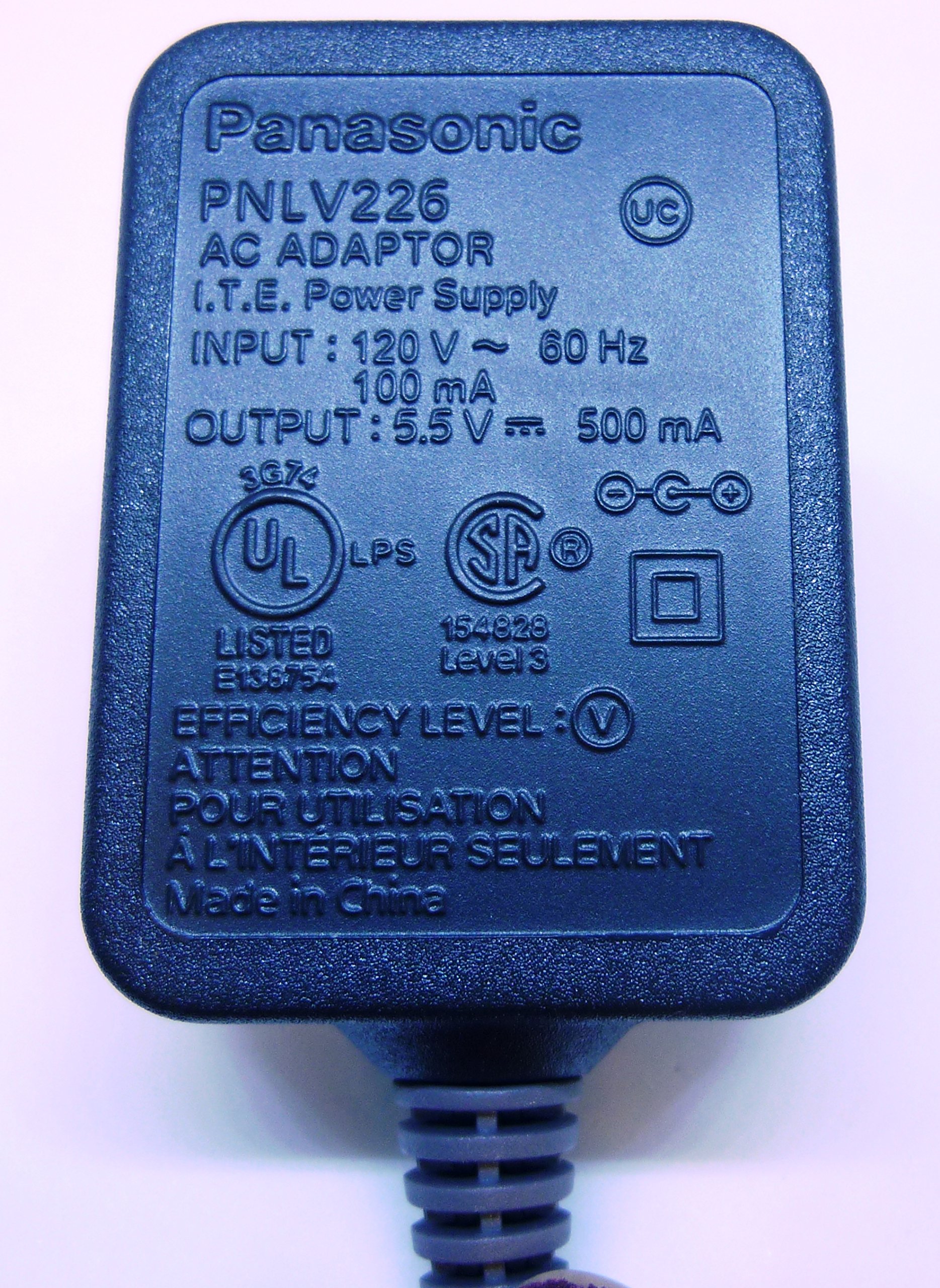 Panasonic PNLV226 AC Adapter Replacement for KX-TGFA30 Panasonic Phones