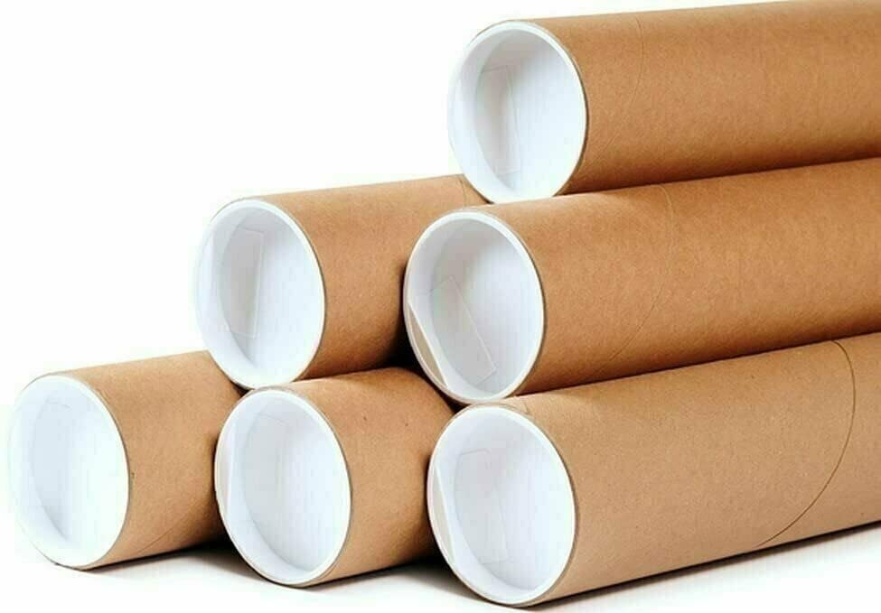 supplyhut 50 - 2" x 20" Round Cardboard Shipping Mailing Tube Tubes With End Caps