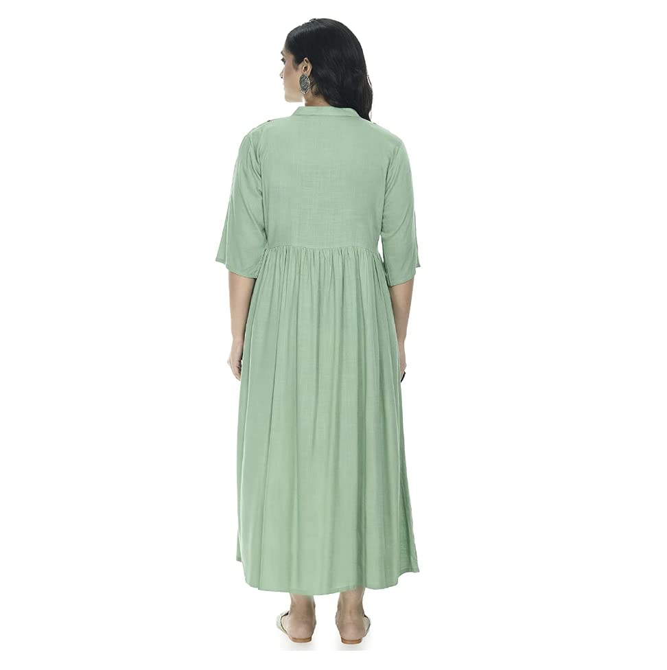 Shiv Creations India Women Embroidered Anarkali Kurti (as1, alpha, l, regular, regular, Green)