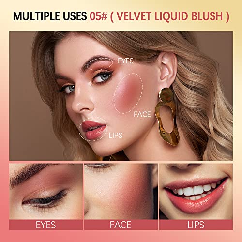 Soft Cream Matte Blush Makeup: Lightweight Smudge Proof Natural-Looking Dewy Finish Liquid Blush for Cheeks - Breathable Feel Skin Tint Face Blush (Nude pink)
