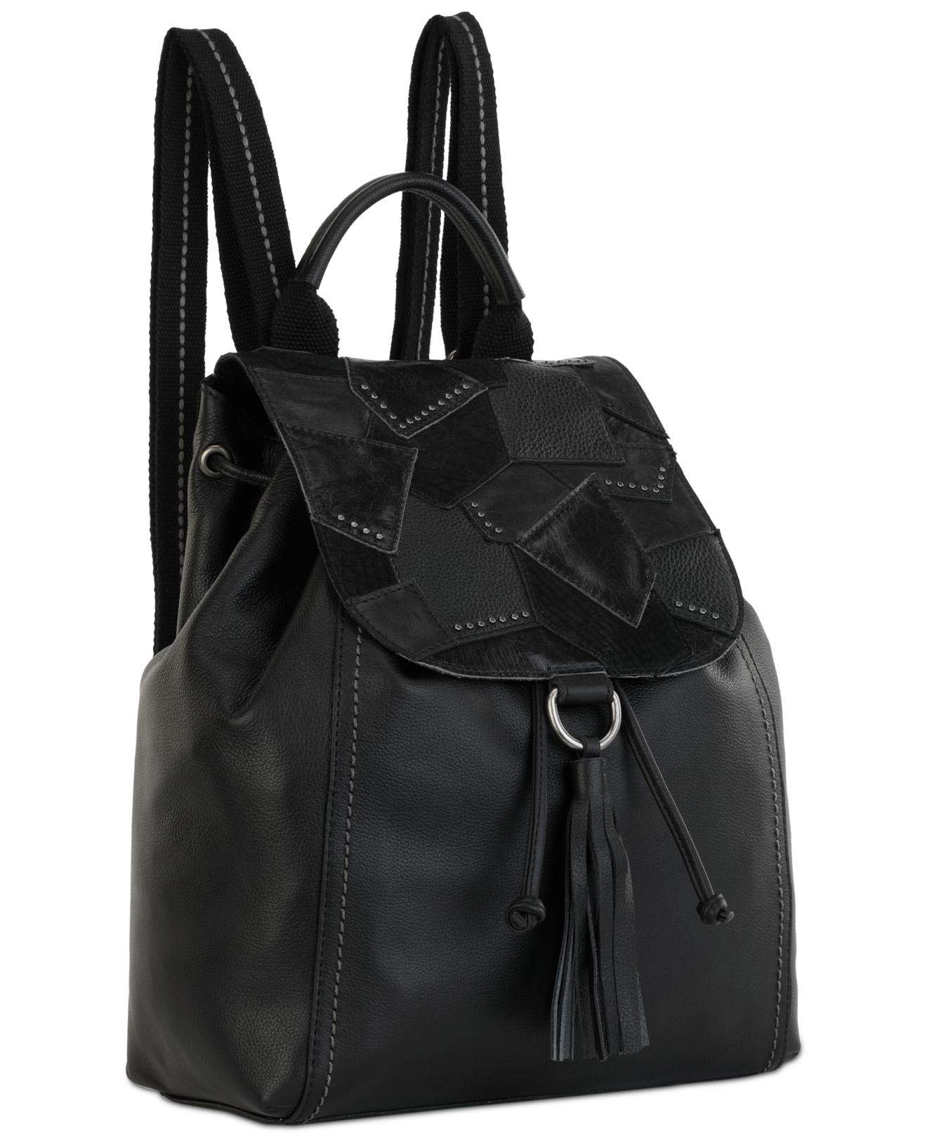 The Sak Womens Avalon Leather Convertible Backpack Black Large