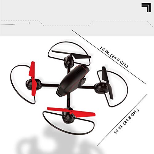 Sharper Image 10” Mach X Long Range Drone with Streaming Camera, LED Lights, 2.4 GHz, Auto-Orientation, Assisted Landing and Gyro Stabilization Control, Capture Panoramic Videos, Rechargeable Battery, 1 Count(Pack of 1)