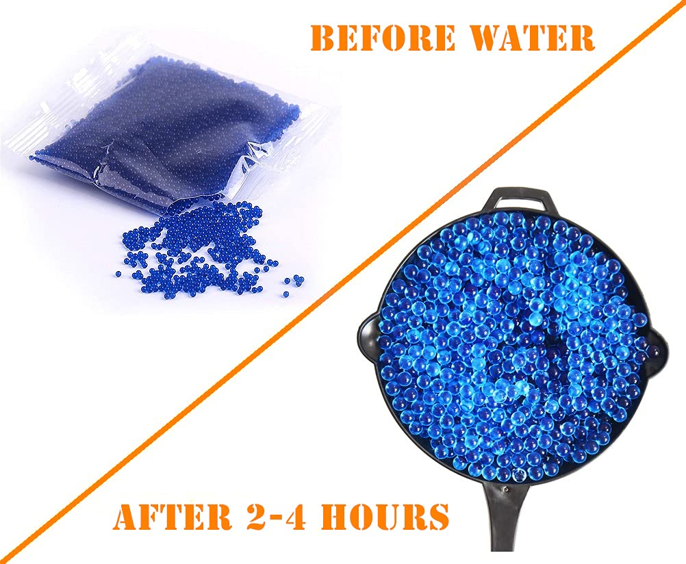 TANSAR Gel Ball Blaster Ammo Refill (7-8 mm,6 pack,10000 Pieces Per Pack), Gel Splat Bullets, Compatible with Gel Ball Blaster, Blue Colour, for Ages 14+
