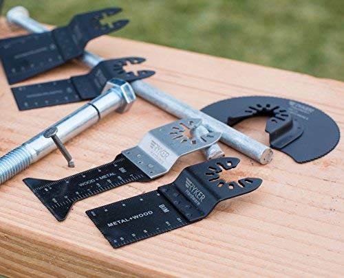 Ryker Hardware Multi Tool Blades: 6 Titanium Bi-Metal Oscillating Tool Blades for Metal & Wood, Compatible with Fein Multimaster, Rockwell, DeWalt, Makita, Milwaukee, Porter Cable, Ridgid