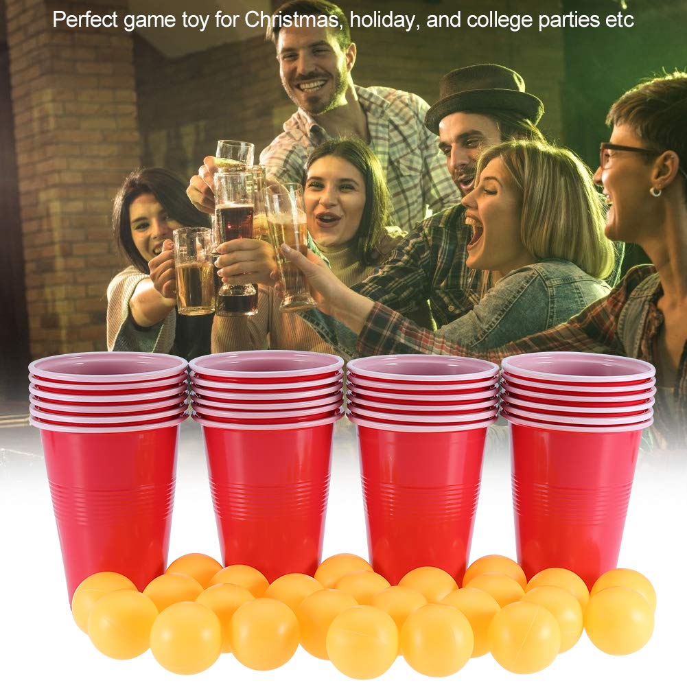 WNSC Beer Game Cup, Christmas Cup, 24 Ping Balls Eco-Friendly Red for Christmas