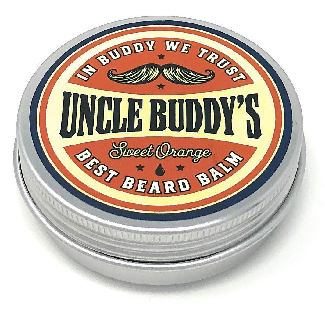 Uncle Buddy's Best Beard Balm Sweet Orange Leave In Conditioner for Control and Style, Promotes Beard Growth and Overall Beard Health, 2 oz