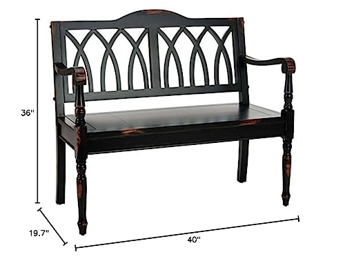 Safavieh American Homes Collection Benjamin Distressed Black Bench