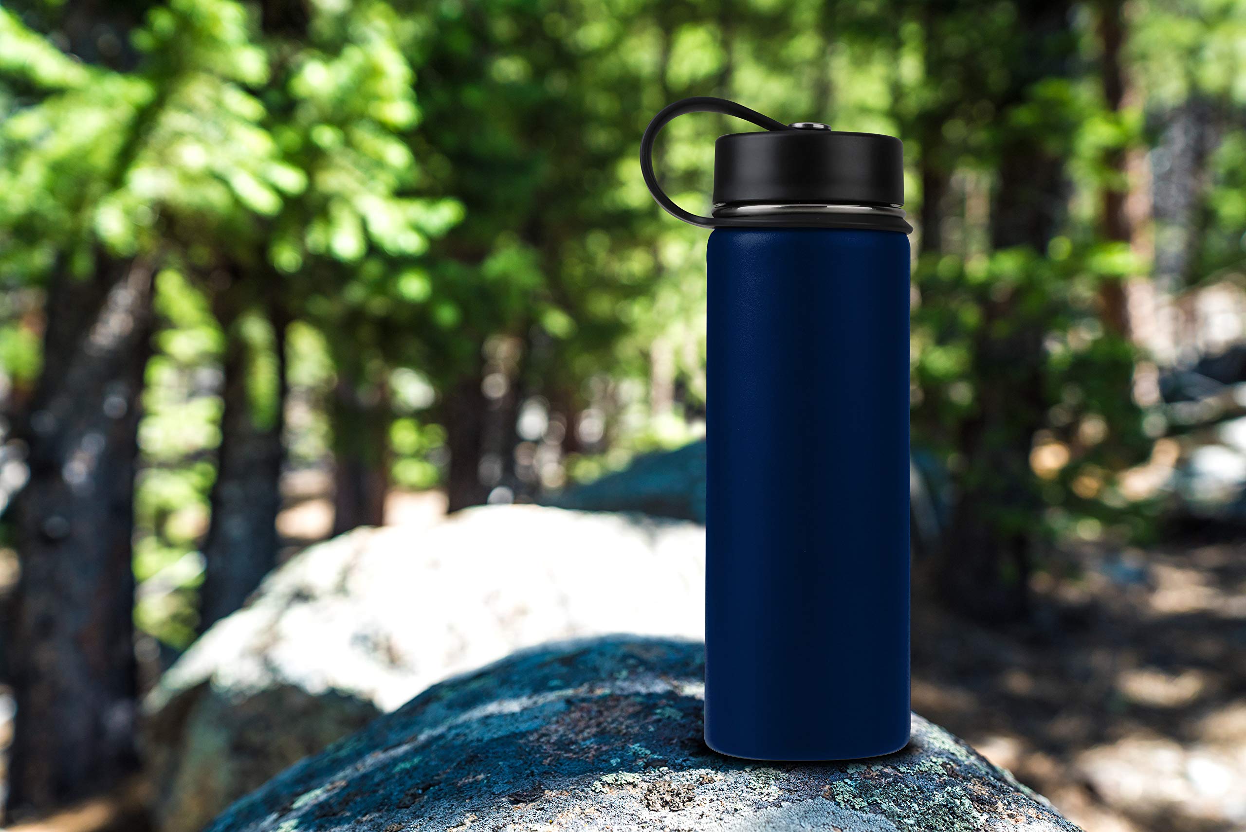 Tahoe Trails 40 oz Double Wall Vacuum Insulated Stainless Steel Water Bottle, Deep Blue