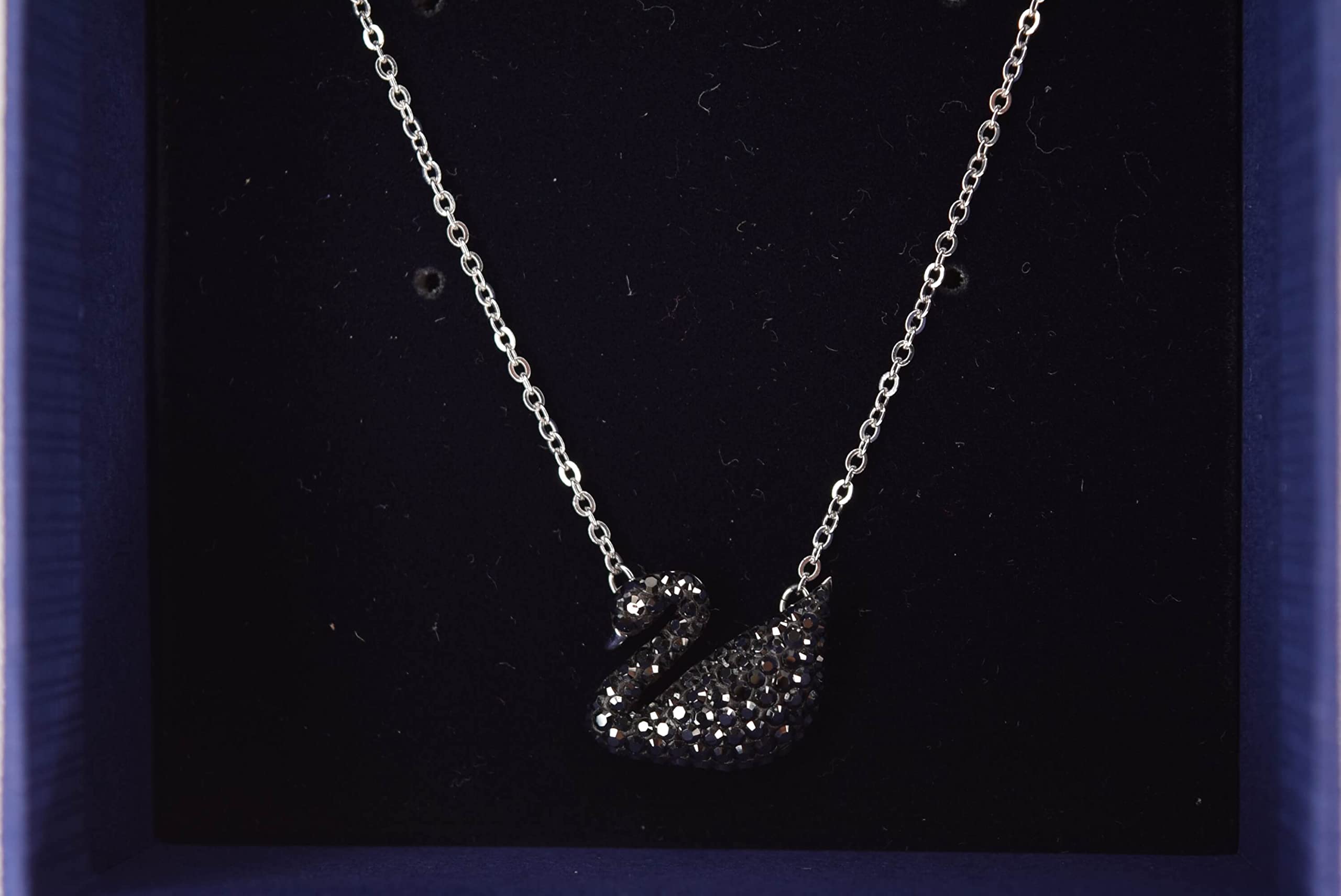 SWAROVSKI Iconic Swan Pendant Necklace Black/Teal One Size