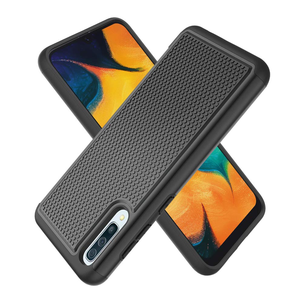 UniSpg for Samsung A50 Case,Galaxy A50 Phone Case [Shockproof] [Military Grade 10ft. Drop Tested] Hybrid Rubber Dual Layer Armor Defender Protective Case Cover for Samsung Galaxy A50 A50s A30s [Black]