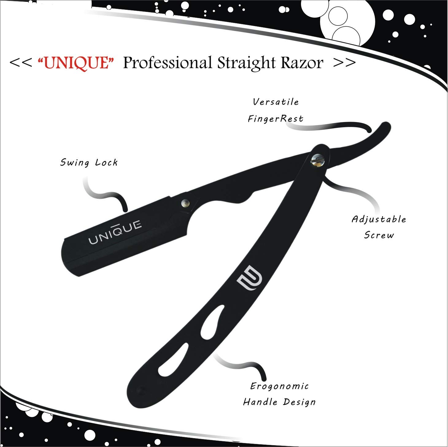 Professional Barber Hair Shaving Razor Straight Folding Knife With Free 100 Blade