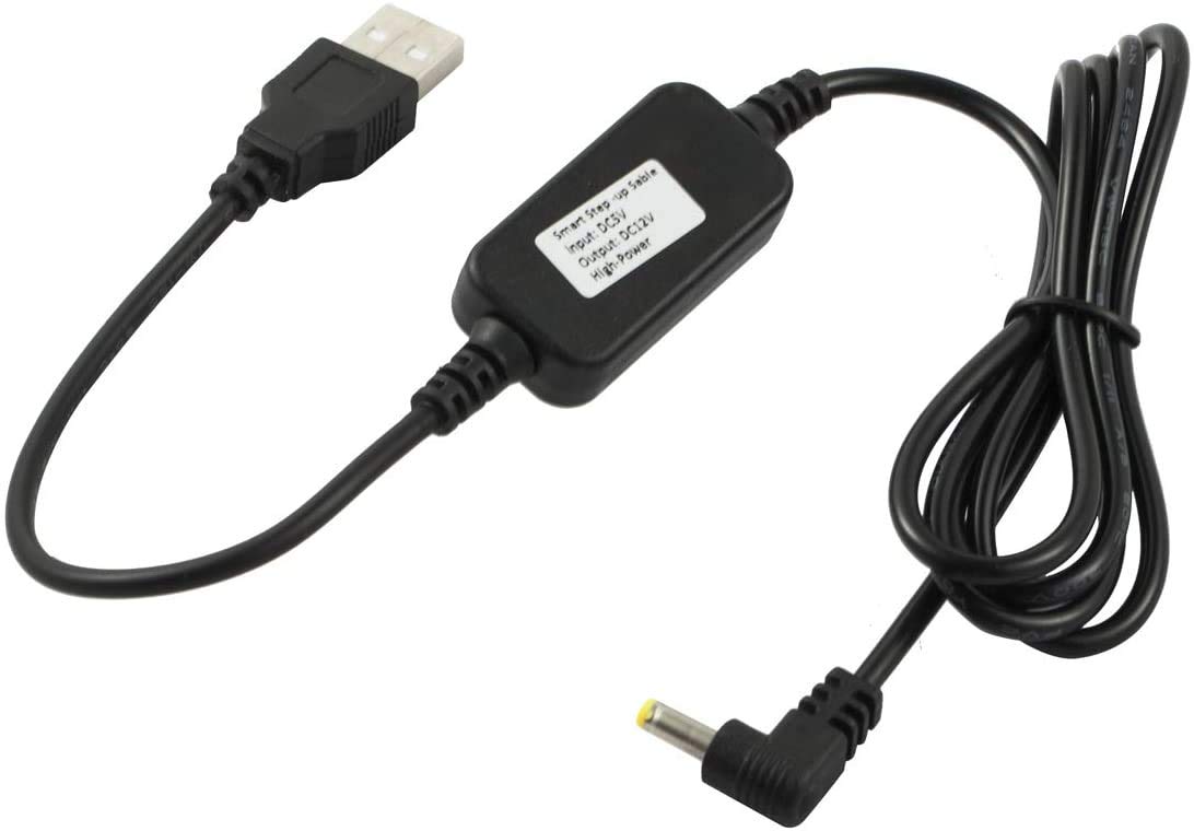 USB 5V to DC 12V Power Cable, Compatible with Amazon Echo Spot and Echo Dot 3rd Generation, USB Voltage Step Up Converter Cable, Power Supply Adapter Cable, DC 5V to DC 12V Cable (Black)