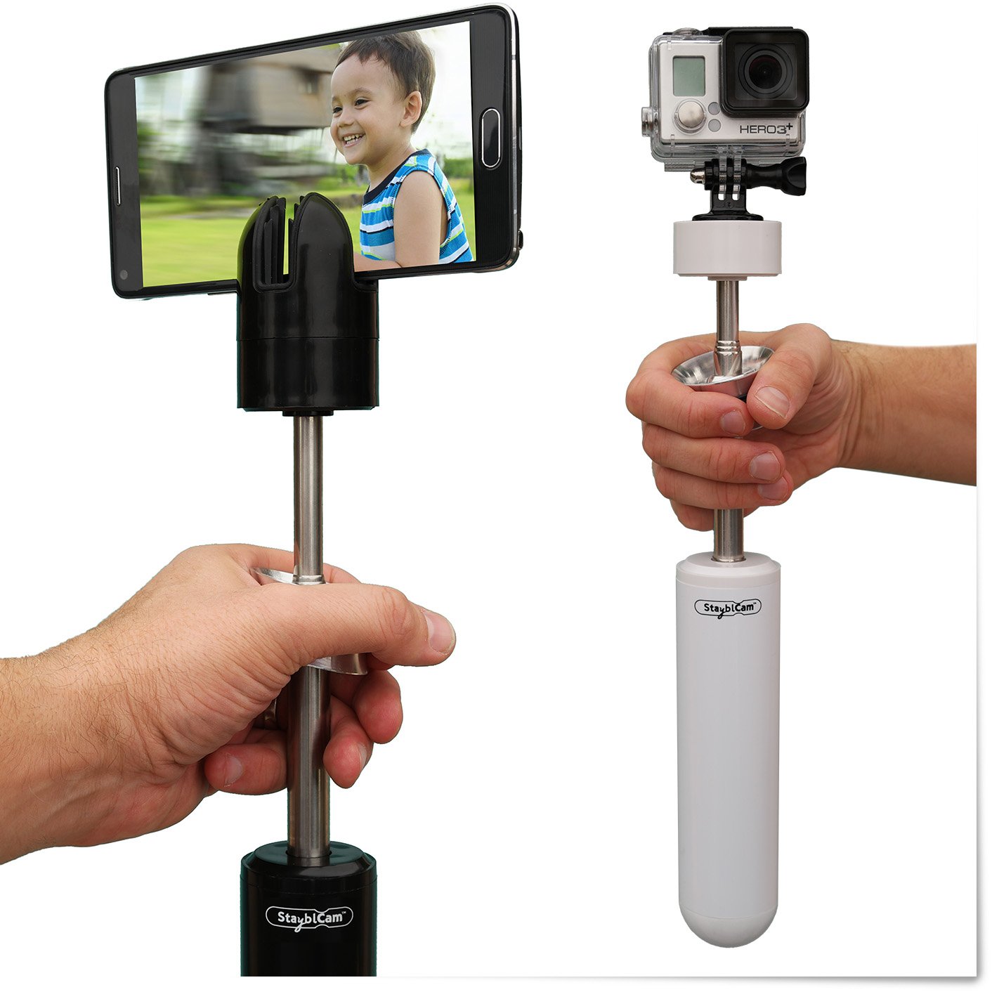 StayblCam Smartphone Gimbal and Video Stabilizer - Compatible with All iPhone, Galaxy, Foldables, and GoPro. Only Smartphone Gimbal That Also Works with 360 and VR Cameras
